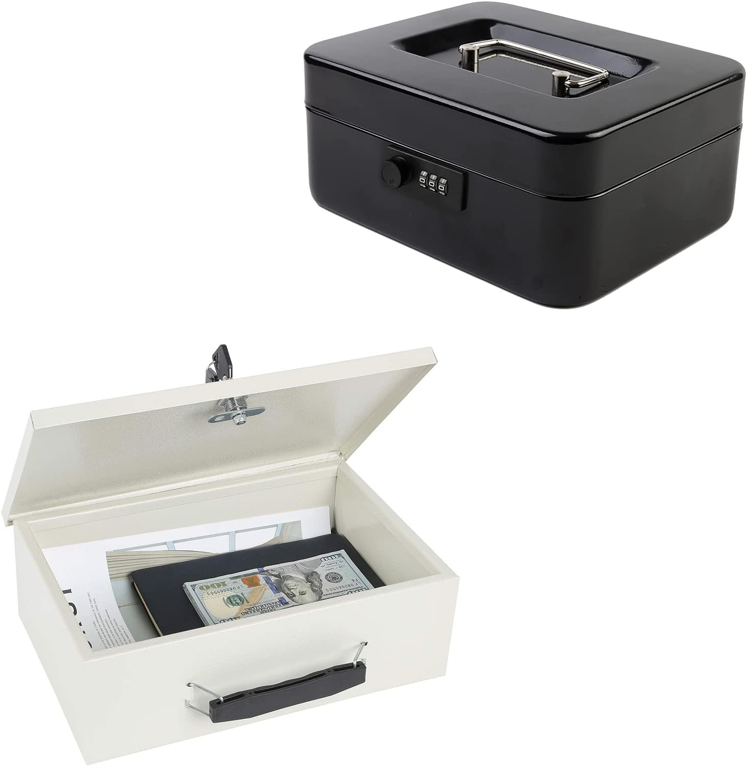 KYODOLED Metal Lock Box,Fireproof Document box with Key Lcok - Amazon.com