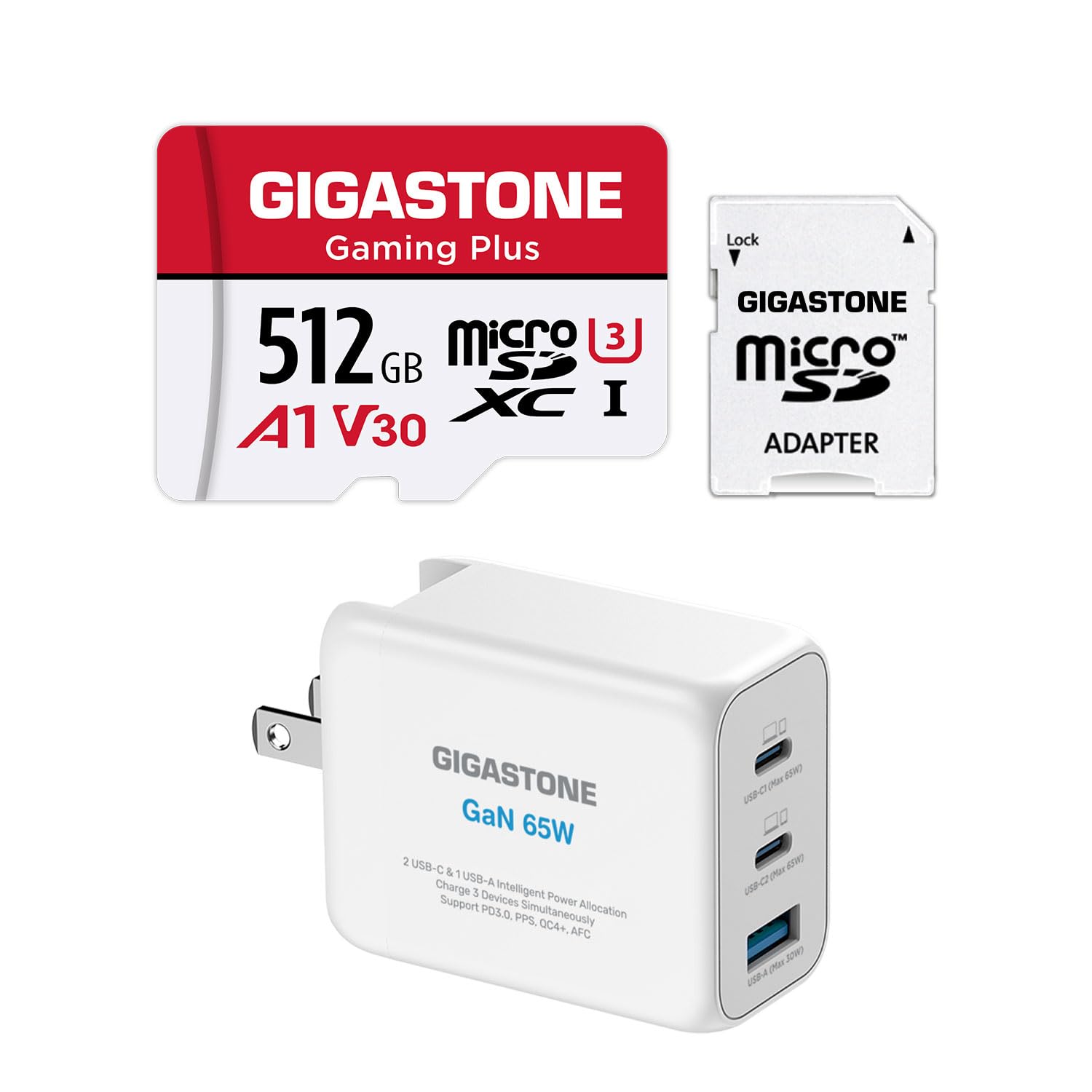 Amazon.com: Gigastone 512GB Micro SD Card, Gaming Plus with 65W USB C ...