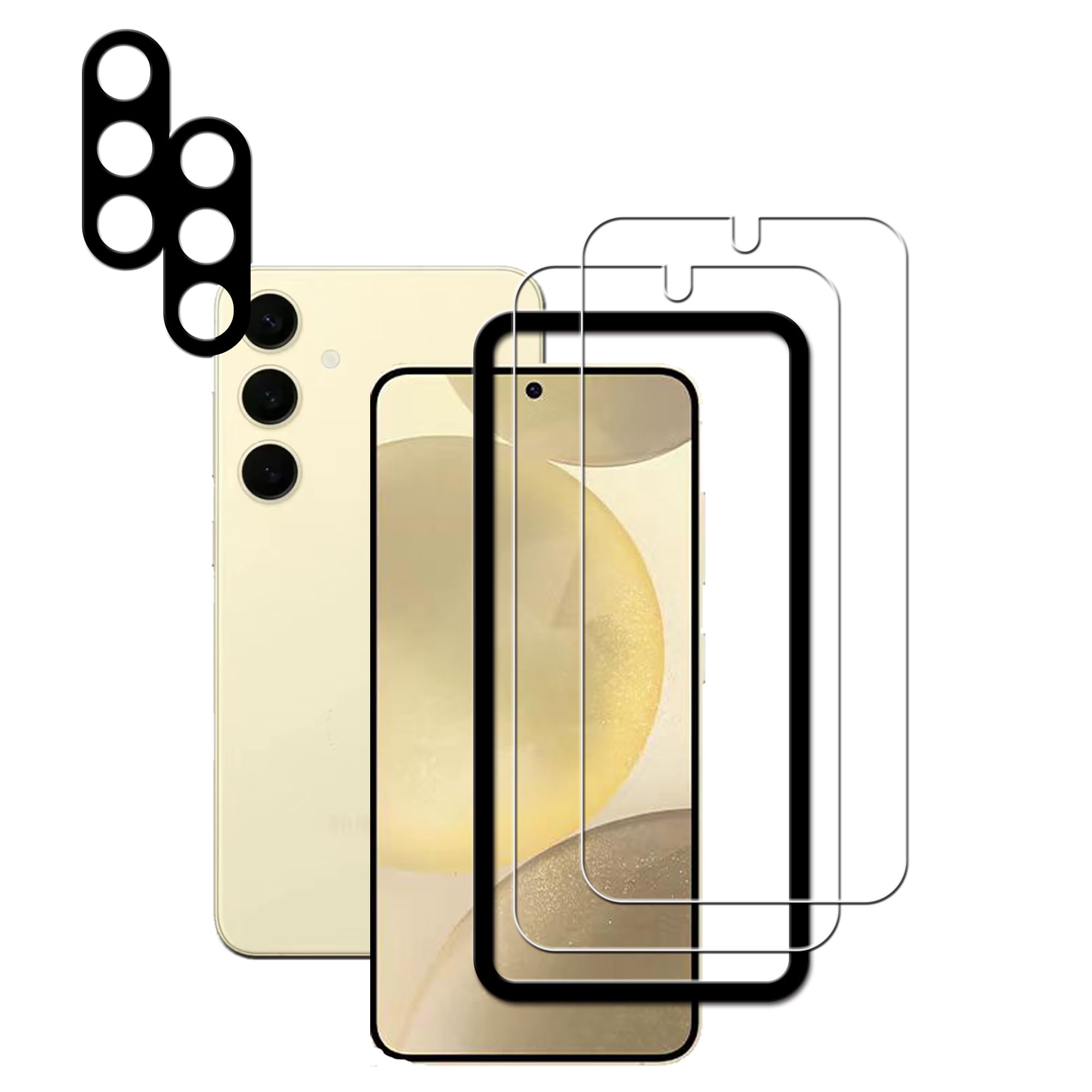 Amazon.com: HKKAIS Screen Protector For Samsung Galaxy S24 5G Tempered Glass 2-Pack Camera Lens ...