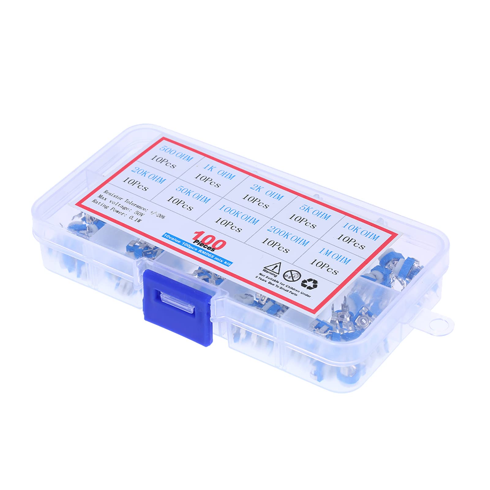 Buy Pepisky 100pcs 10 Values 500~1M ohm Variable Resistor 6mm ...