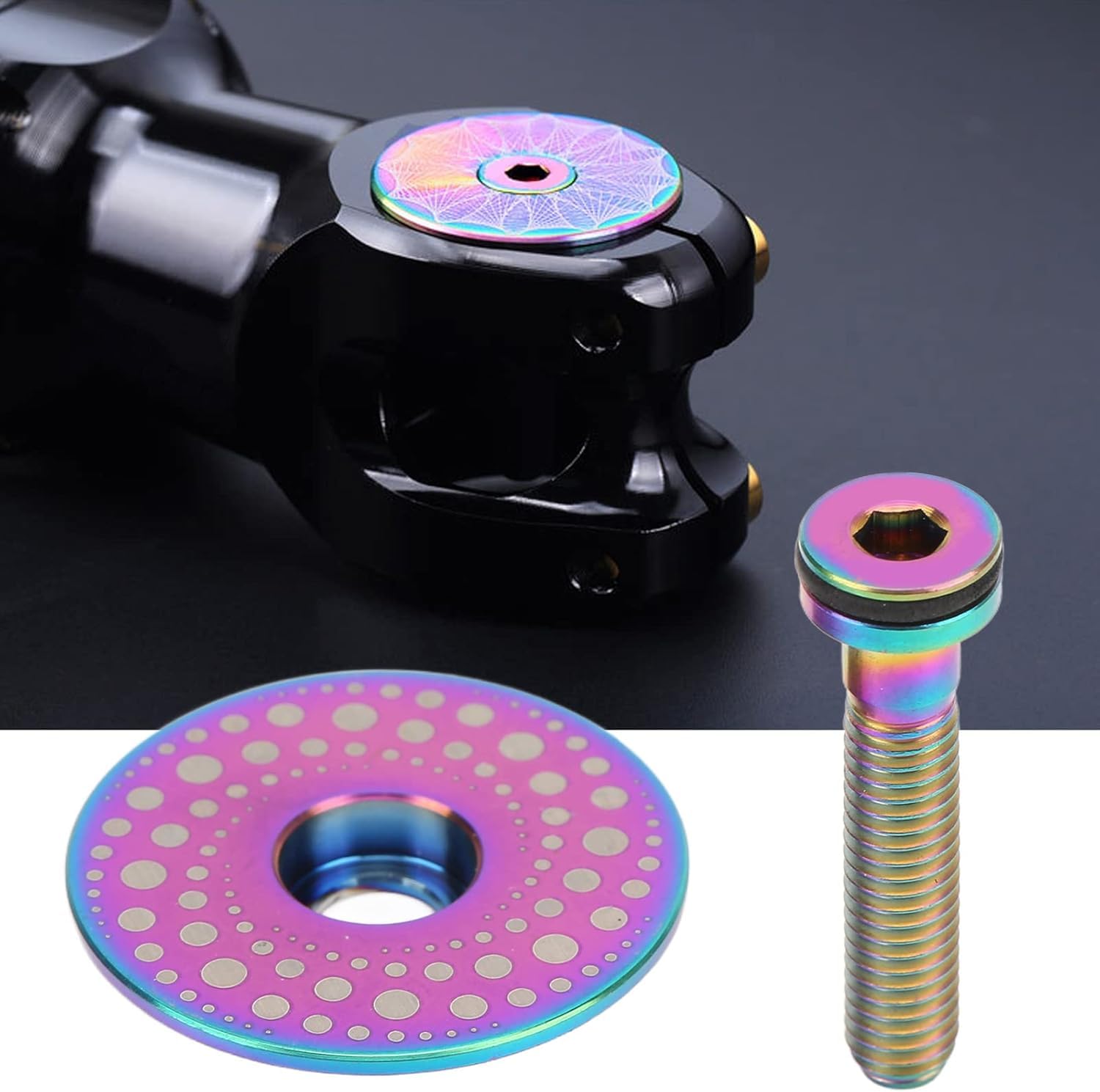 Amazon.com : Jadeshay 28.6mm Bike Headset Top Cap with Bolt, Titanium ...