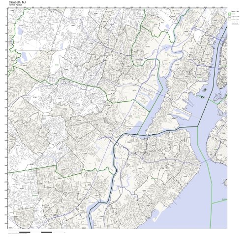 Amazon.com: Elizabeth, NJ ZIP Code Map Not Laminated : Office Products