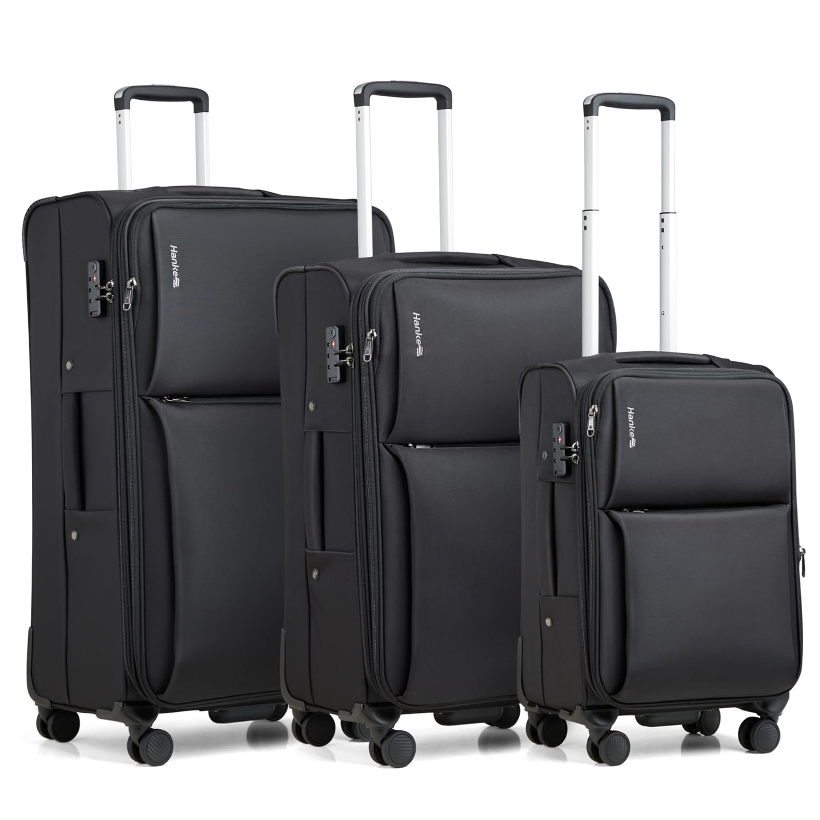 Amazon.com | Hanke 3 Piece Luggage Sets Softside Expandable Carry On ...
