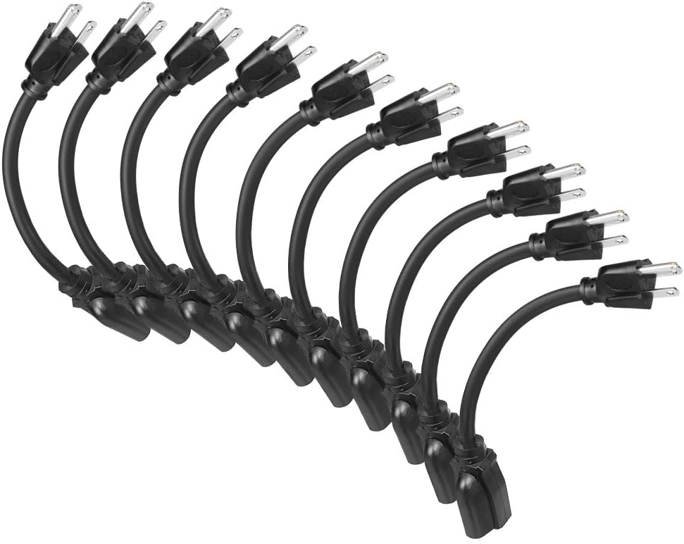ClearMax 3 Prong Power Extension Cord Cable Strip Outlet Saver 18AWG ...