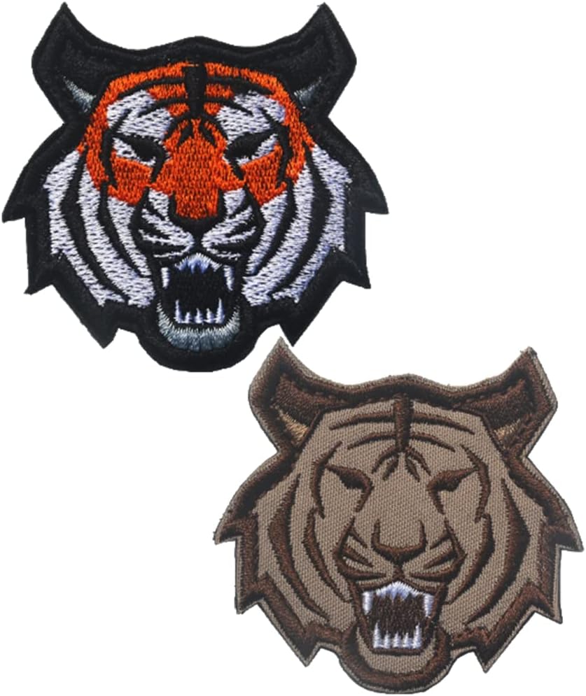 Amazon.com: Tiger Head Patch Hook and Loop Tactical Morale Applique Fastener Military ...