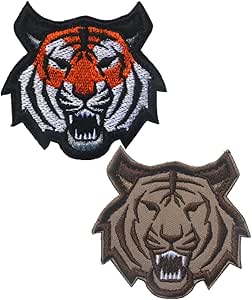 Amazon.com: Tiger Head Patch Hook and Loop Tactical Morale Applique Fastener Military ...