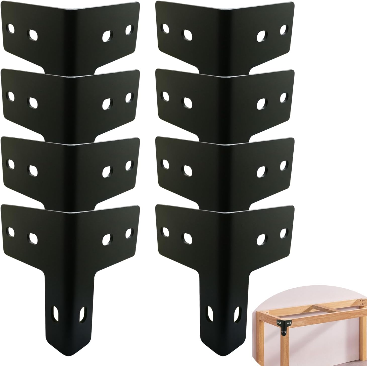 Amazon.com: NAYDMHN 8 Pcs Black Workbench Corner Edges Brackets, Heavy ...