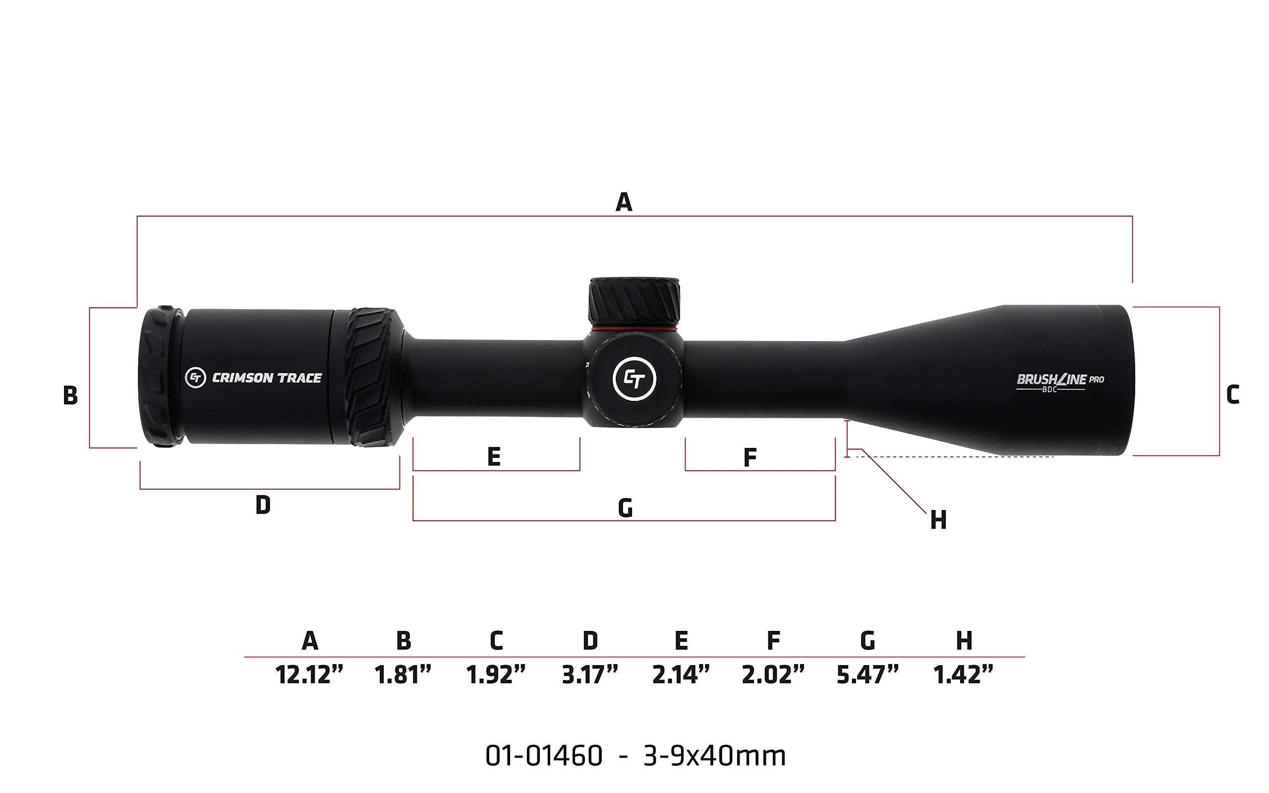 Crimson Trace Brushline Pro 3-9x40 Bdc Pro Rifle Scope - Hunting Optics ...