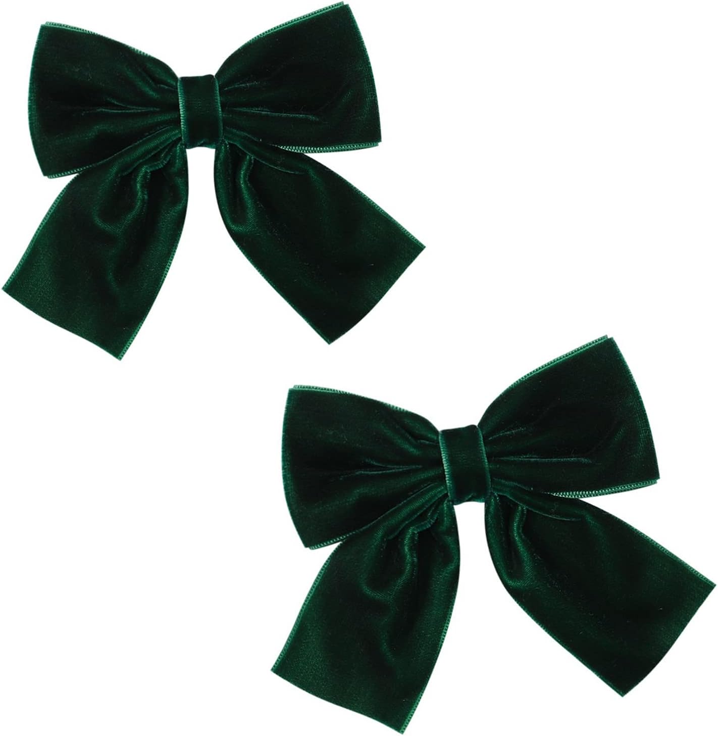 Amazon.com: Hjiaruiky Green Velvet Hair Bows Clips - Hand-made Big Bows ...