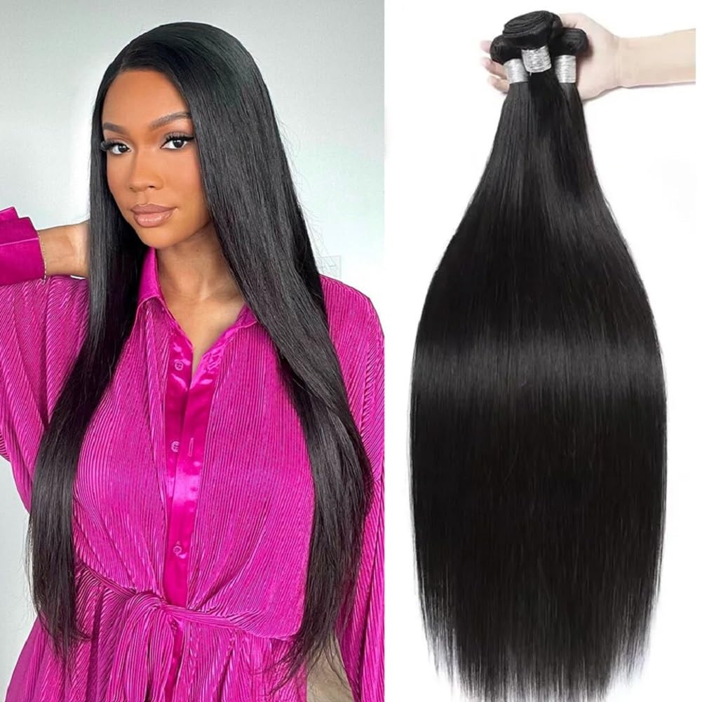 Amazon.com: Beautymoon Straight Bundles Human Hair 18 20 22 Inch 100% ...