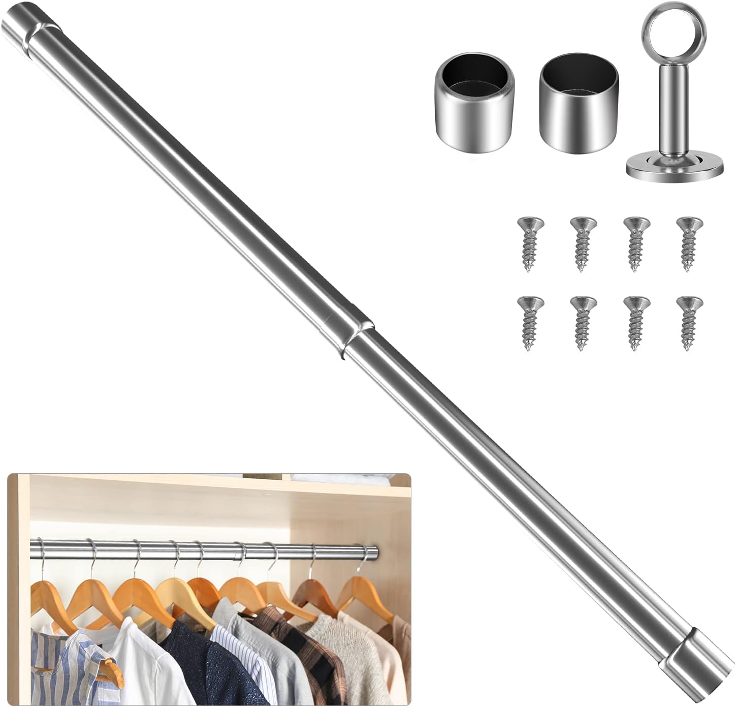 Shopfitting Warehouse Wardrobe/Alcove Chrome Tube Wall Hanging Clothes ...