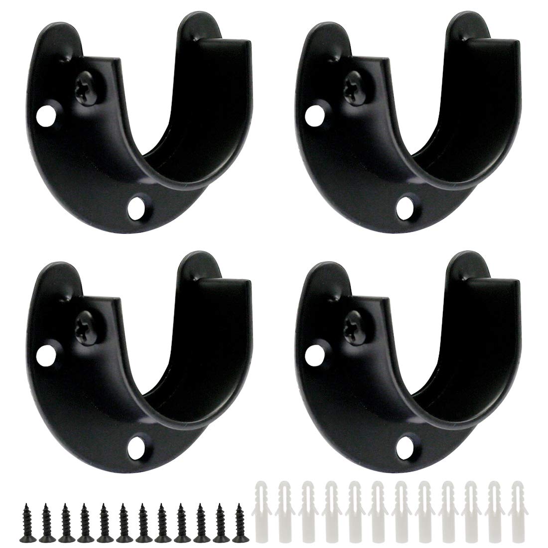 Snapklik.com : Suiwotin 4PCS Stainless Steel Closet Rod Bracket