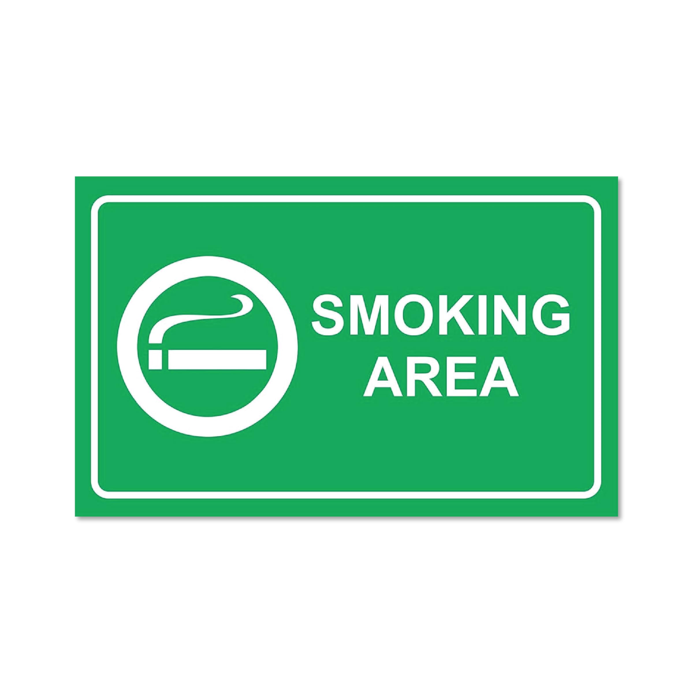 SIGN EVER™ Smoking Area Standard Type Green 3mm Sign Board Vinyl ...