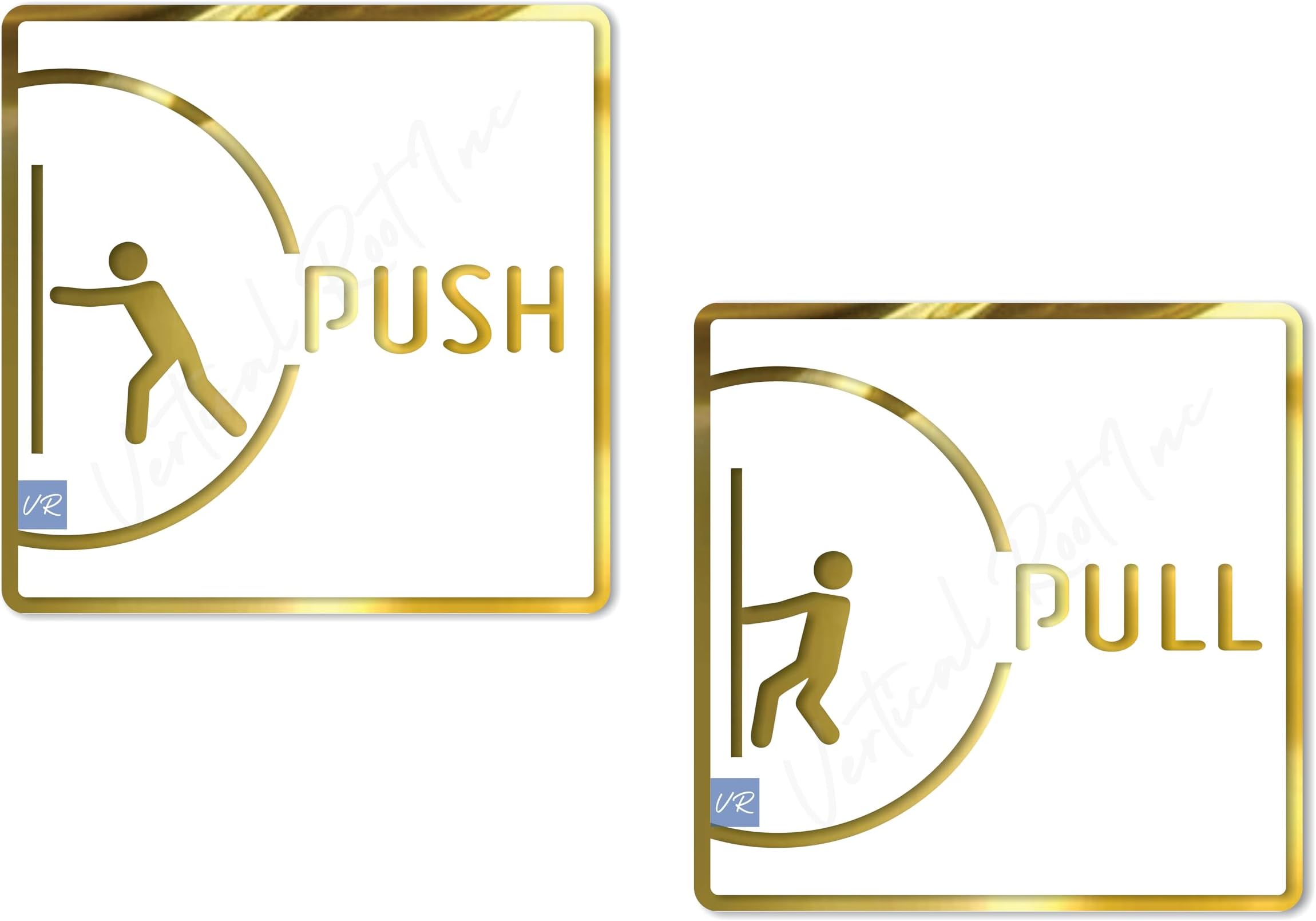 Anne Print Solutions® Push & Pull Steel Self Adhesive Metal Safety Sign ...