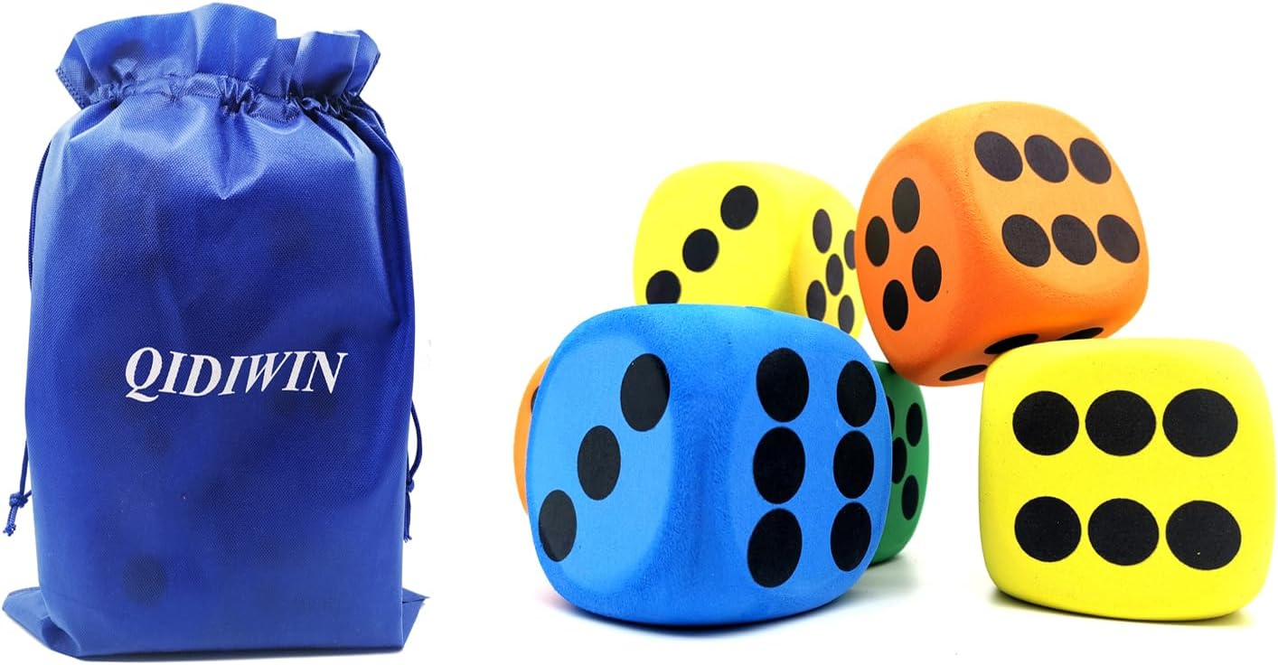 Amazon.com: Leyndo 2 Pcs 3.94" White Eva Foam Dice for Kids Graffiti ...