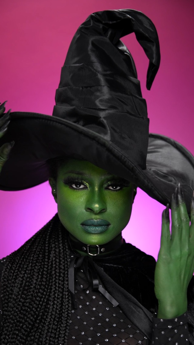 Watch Elphaba transformation body paint on Amazon Live