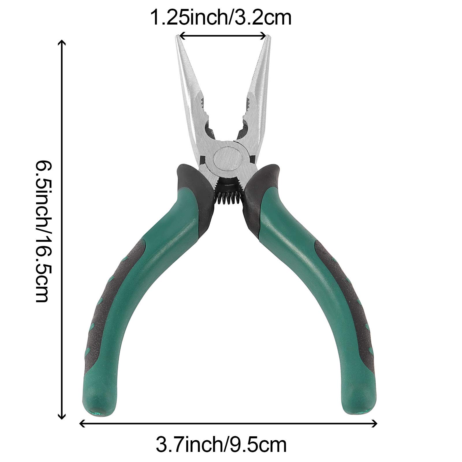 ZOENHOU 16 PCS 6 Inch Spring Loaded Needle Nose Pliers with Side Cutter ...