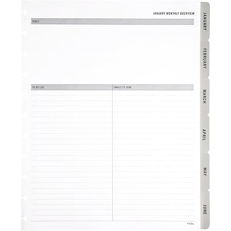 Amazon.com : TUL® Discbound Monthly Planner Refill Pages with 12 Tab ...