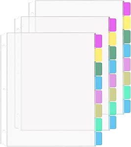 Amazon.com : HABGP 24Pcs/3 Set Clear Sheet Protectors for 3 Ring Binder ...