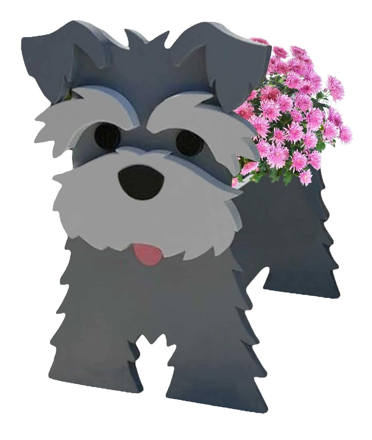 Amazon.com : Bamboo's Grocery LoKii Gray Schnauzer Dog Planter, Cute ...