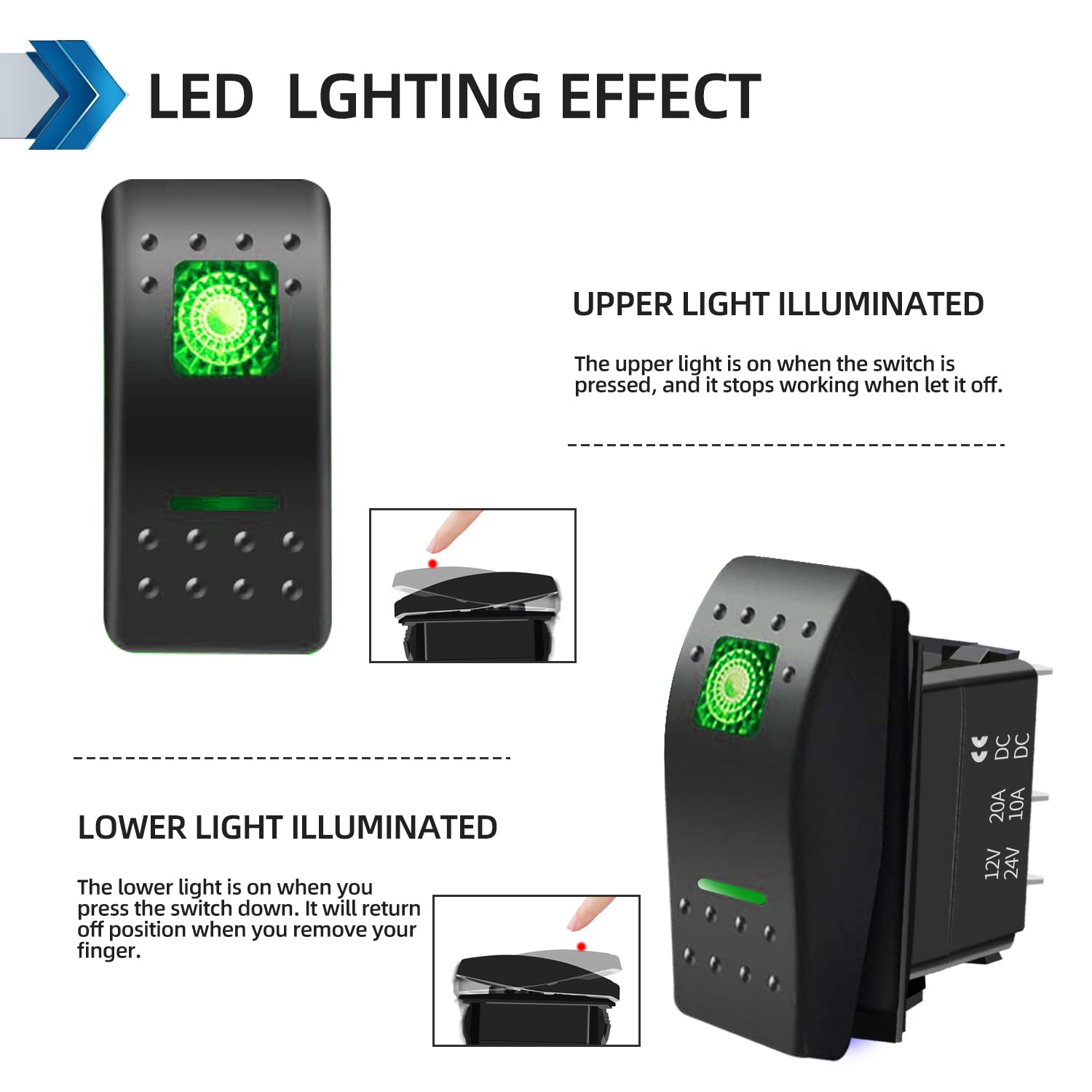 Snapklik.com : FXC Momentary Rocker Switch 7Pin Laser (ON)/Off/(ON ...