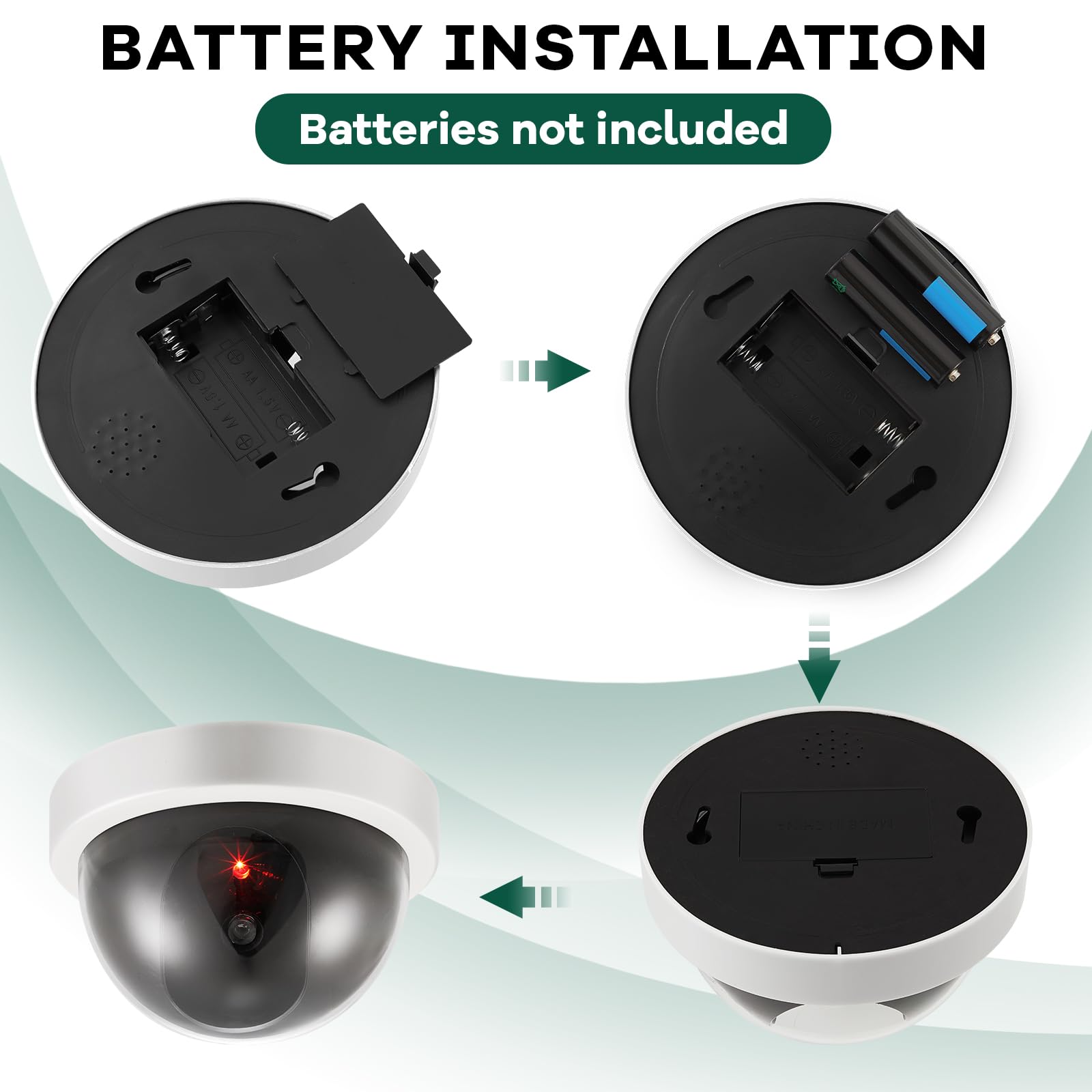 Kanayu 8 Pack Dummy Fake Camera CCTV Dome Fake Security Camera with ...