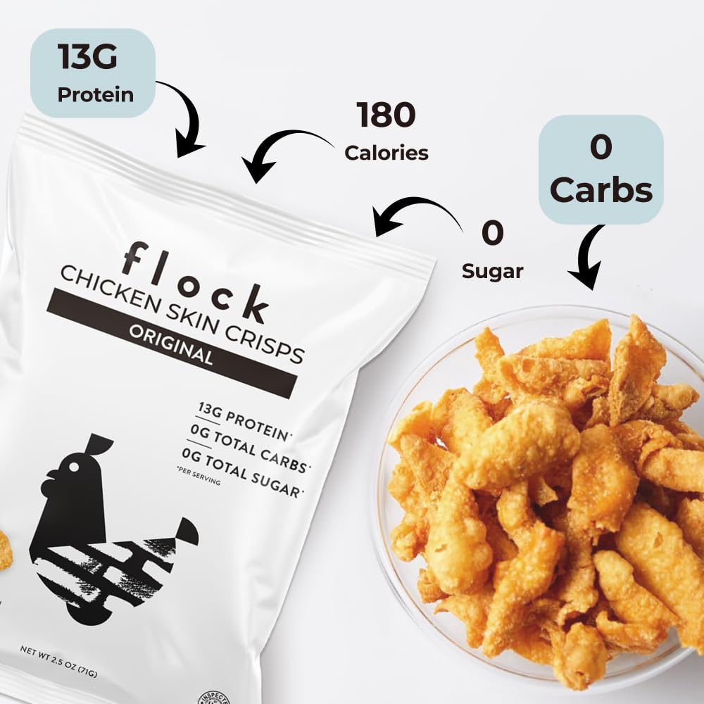 Snapklik.com : Flock Keto Chicken Skin Chips Original Flavor, Low Carb ...