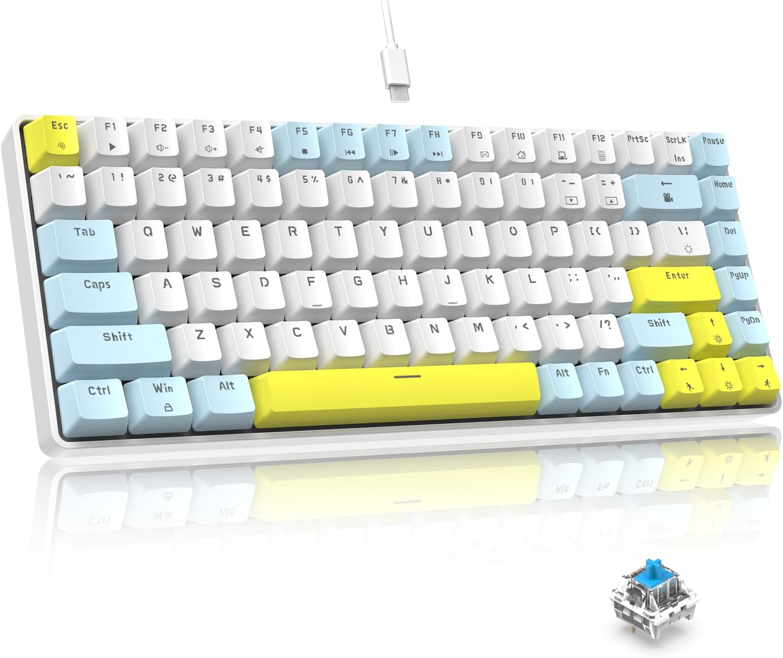 Amazon.com: OAVQHLG3B Backlight 61 Keys Gaming Keyboard 60 Percent ...