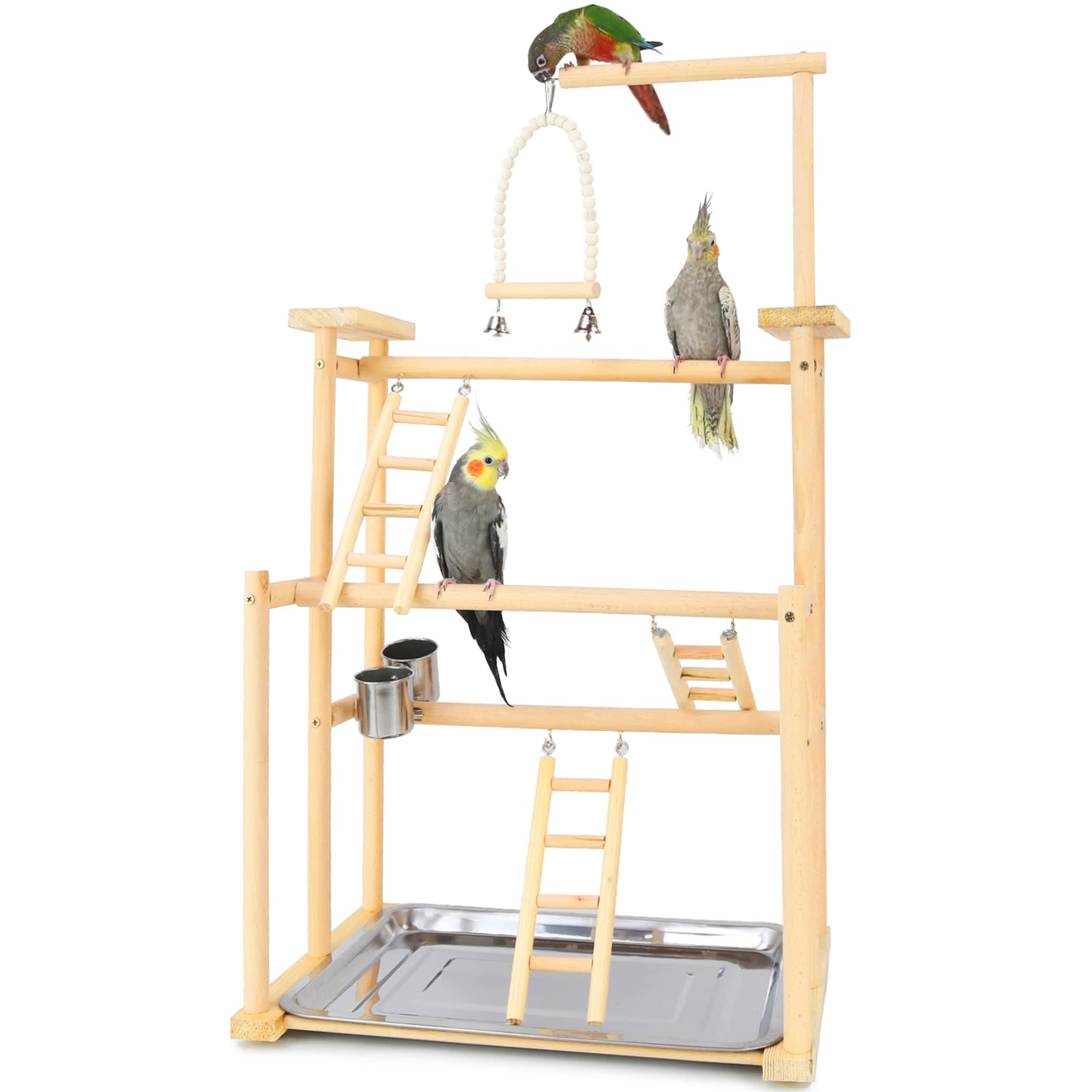 Snapklik.com : Large Bird Playground Parrot Perch Bird Stands 3 Layers ...