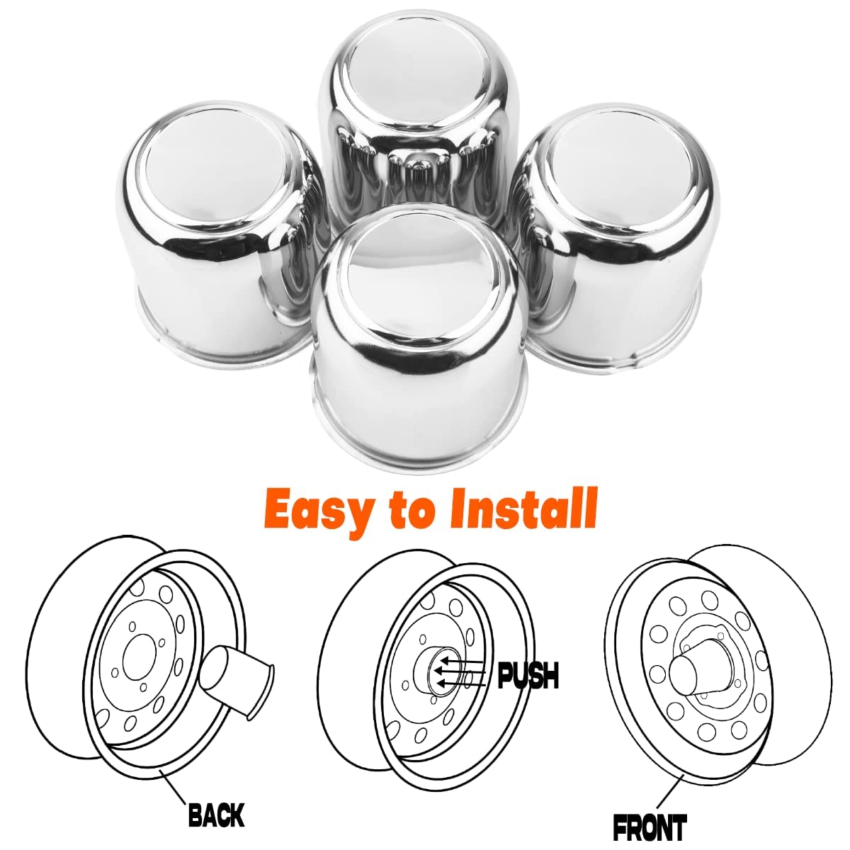 Snapklik.com : GTownWorks 4Pcs 319inch Trailer Wheel Center Caps Fit 3. ...