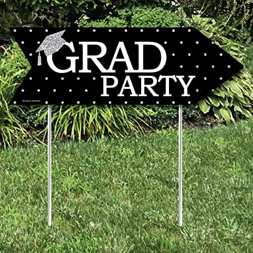 Amazon.com : Big Dot of Happiness Gold Graduation Party Sign Arrow ...