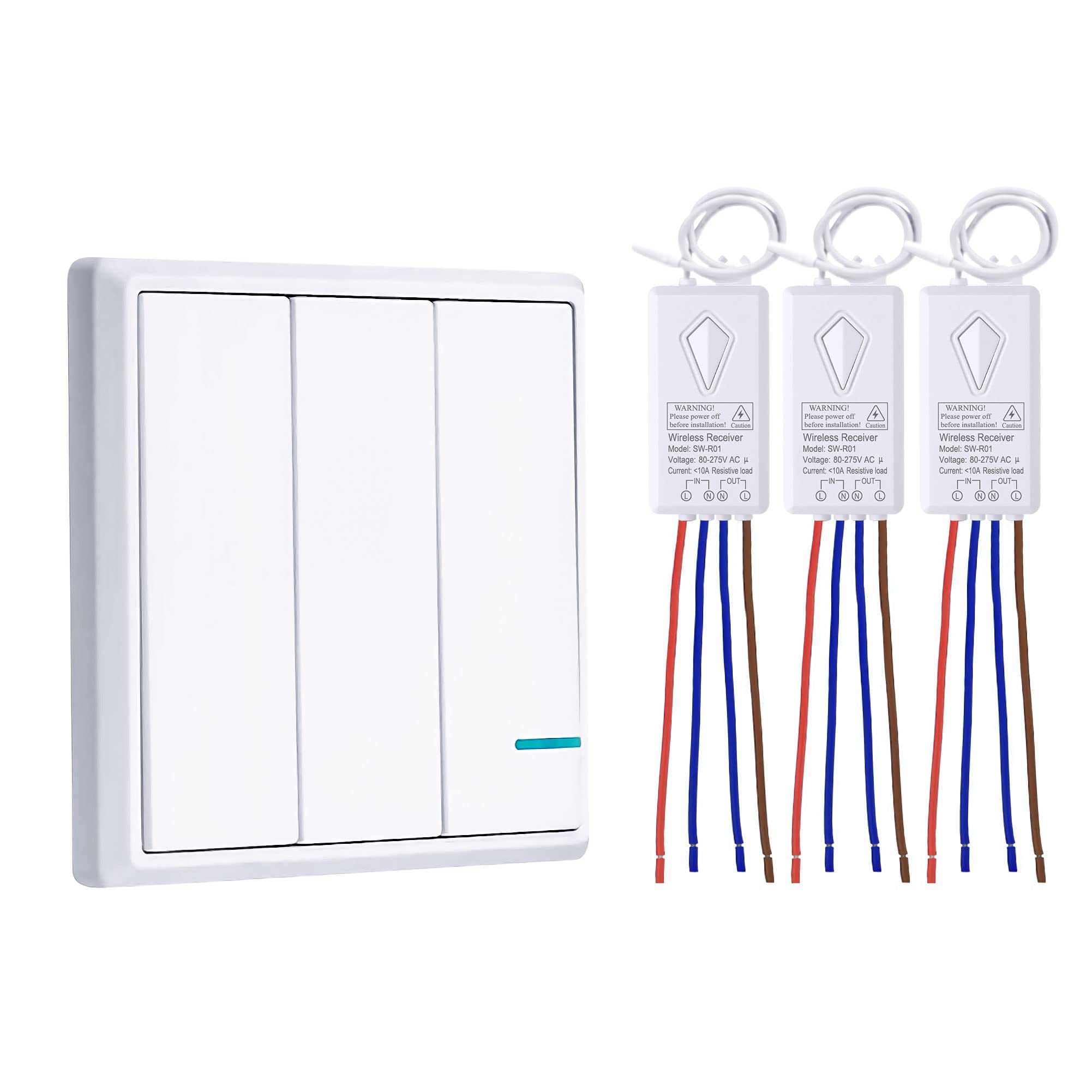 Snapklik.com : Wireless Light Switch, Thinkbee 3 Gang Wall Switch