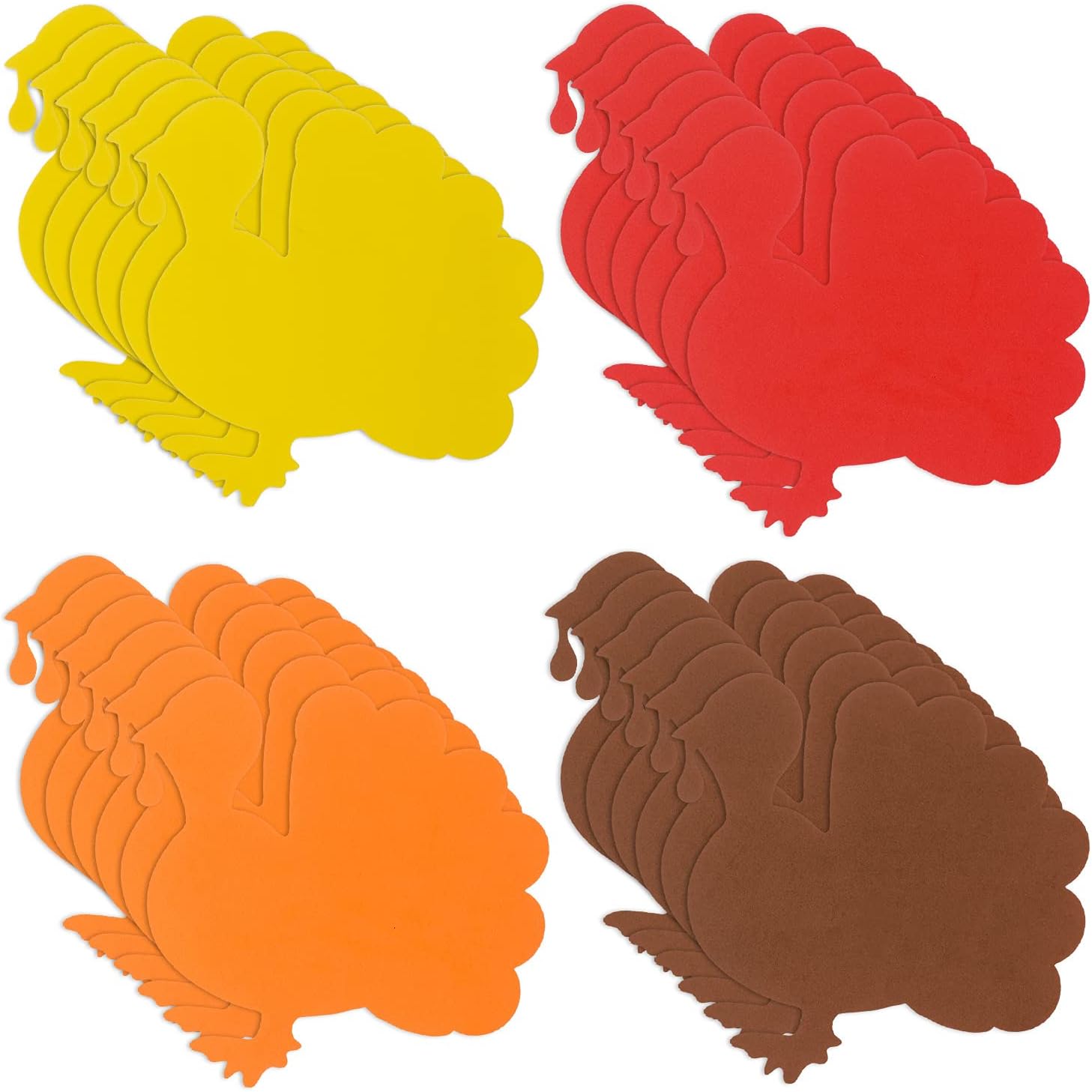 Buy 12 Pieces Foam Turkey Shapes Blank Cutouts Foam Thanksgiving Shape ...