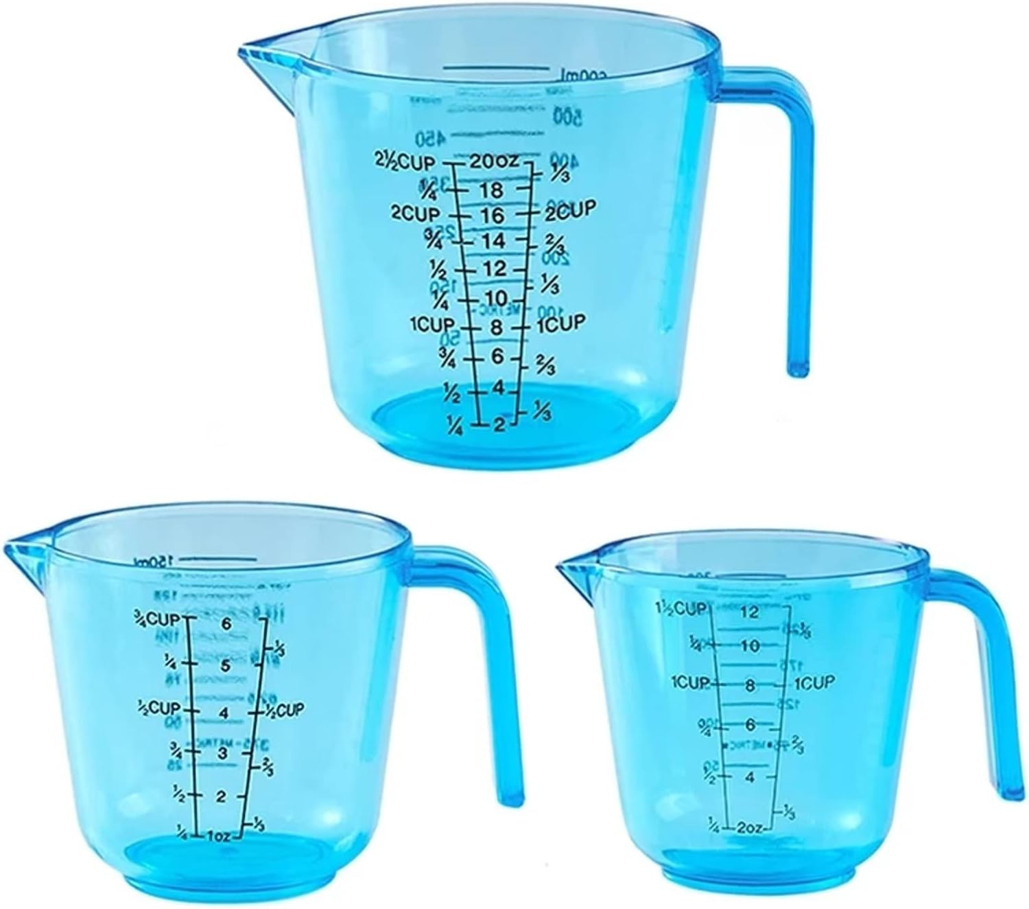 Amazon.com: Typutomi 3pcs Plastic Measuring Cup Set, Stackable Clear ...