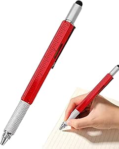 Pen Multitool,Metal Multi Tool Pen - 6 in 1 Pen Tool with Ruler, Level ...