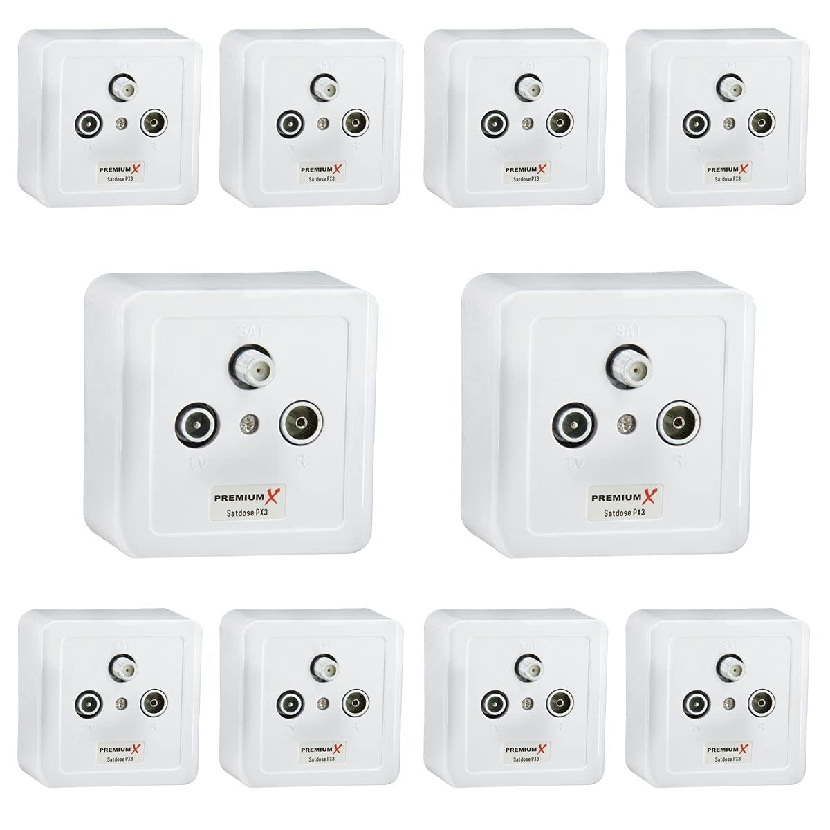 Buy 10x PremiumX PX3 antenna socket, 3-way socket Antenna socket ...