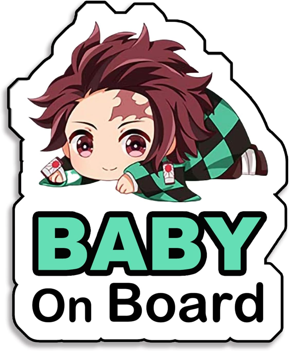 Amazon.com: Super Cute Baby Tanjirou On Board Reflective Bumper Sticker ...