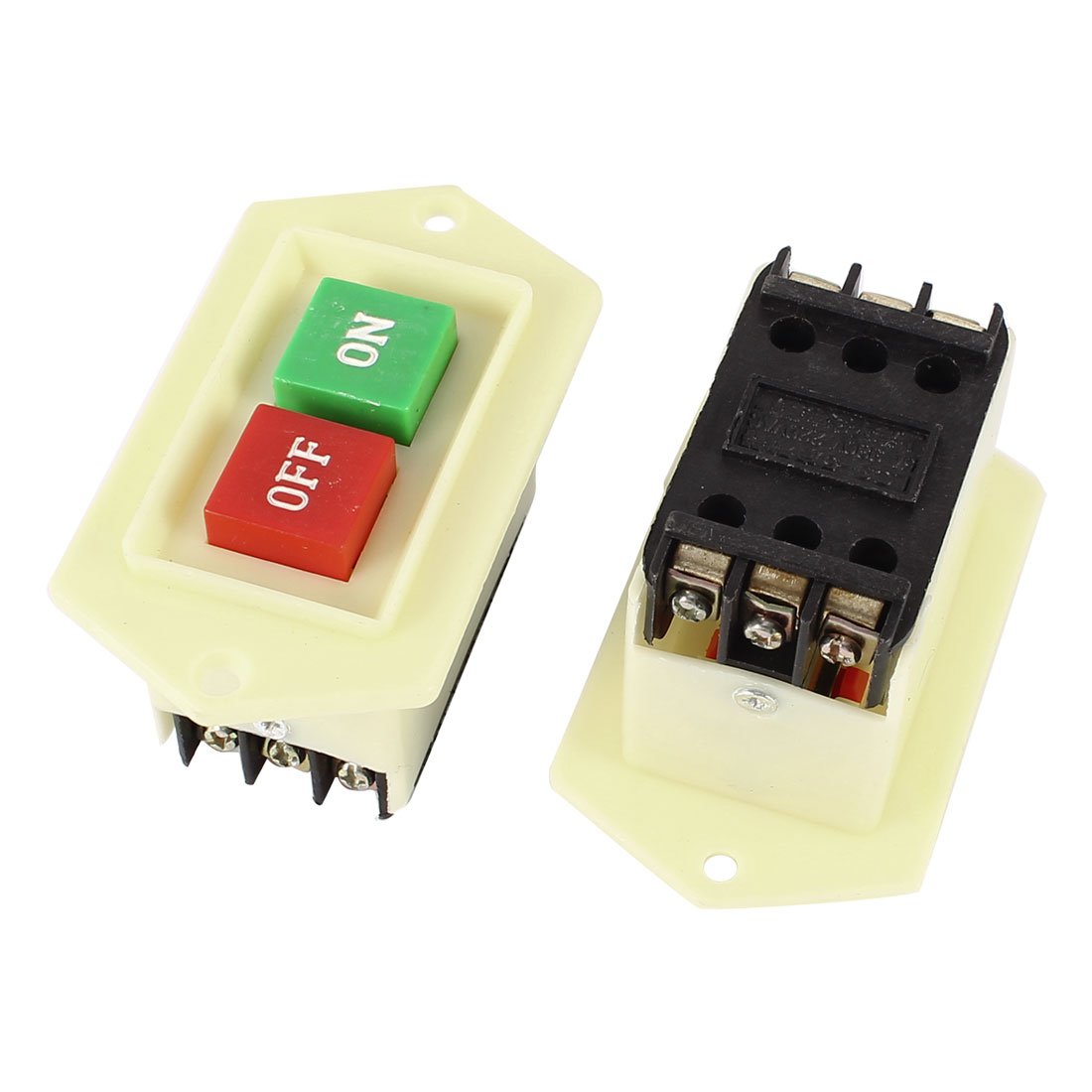 Qtqgoitem 2 x LC3-5 ON/OFF 6 Terminals Triphase Button Switch 5A 380V ...