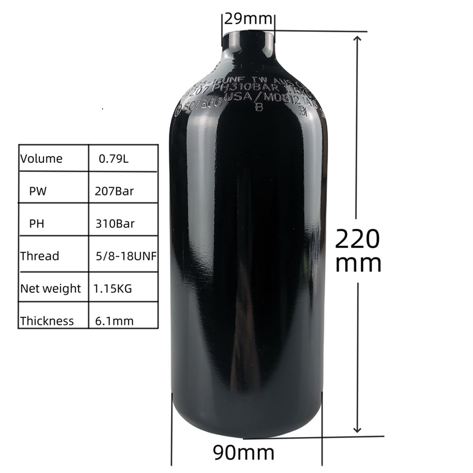 Snapklik.com : Pautaca 48/3000 Air Cylinder Hpa Tank 48ci 3000psi Hpa ...