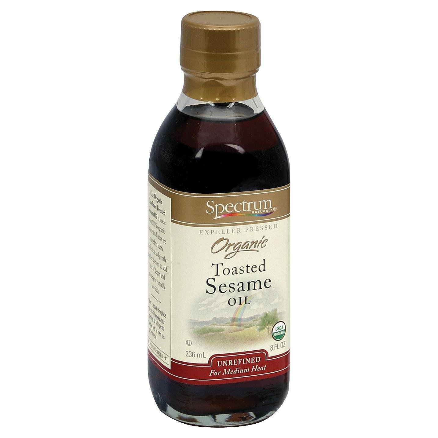 Amazon.com : Spectrum Sesame Oil Toasted/Unrefined (95% Organic), 8 ...