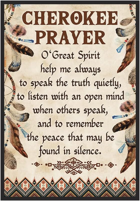 Amazon.com: Cherokee Prayer Poster Native Pride Meaningful Gift for ...