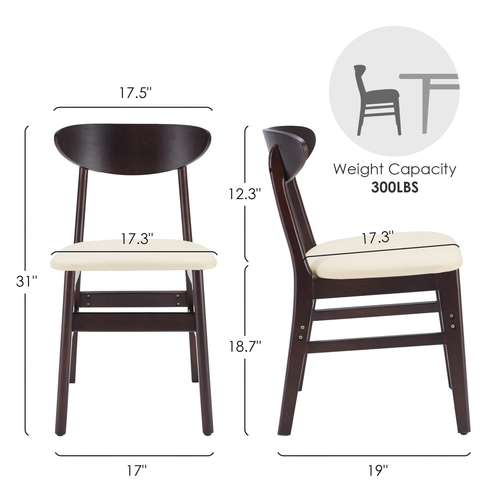 Snapklik.com : Soohow Wood Rectangle Armless Dining Chair