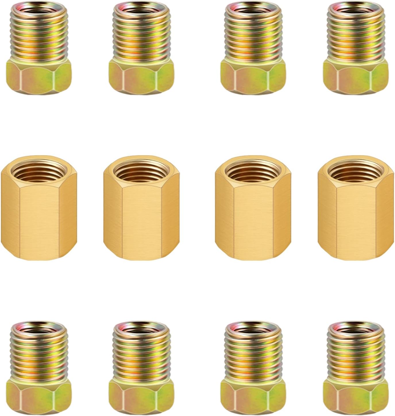Tnisesm 12Pcs 7/16"-24 Threads Brake Line Fittings Assortment For 1/4 ...