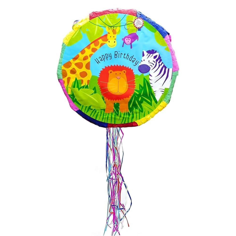 Buy BrainGiggles Birthday Pinata for Jungle Theme Birthday Decorations ...