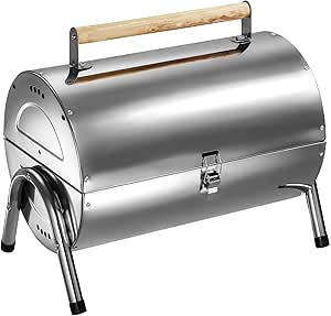 TecTake BBQ Grill portable rust-free stainless steel 2 grill areas ...