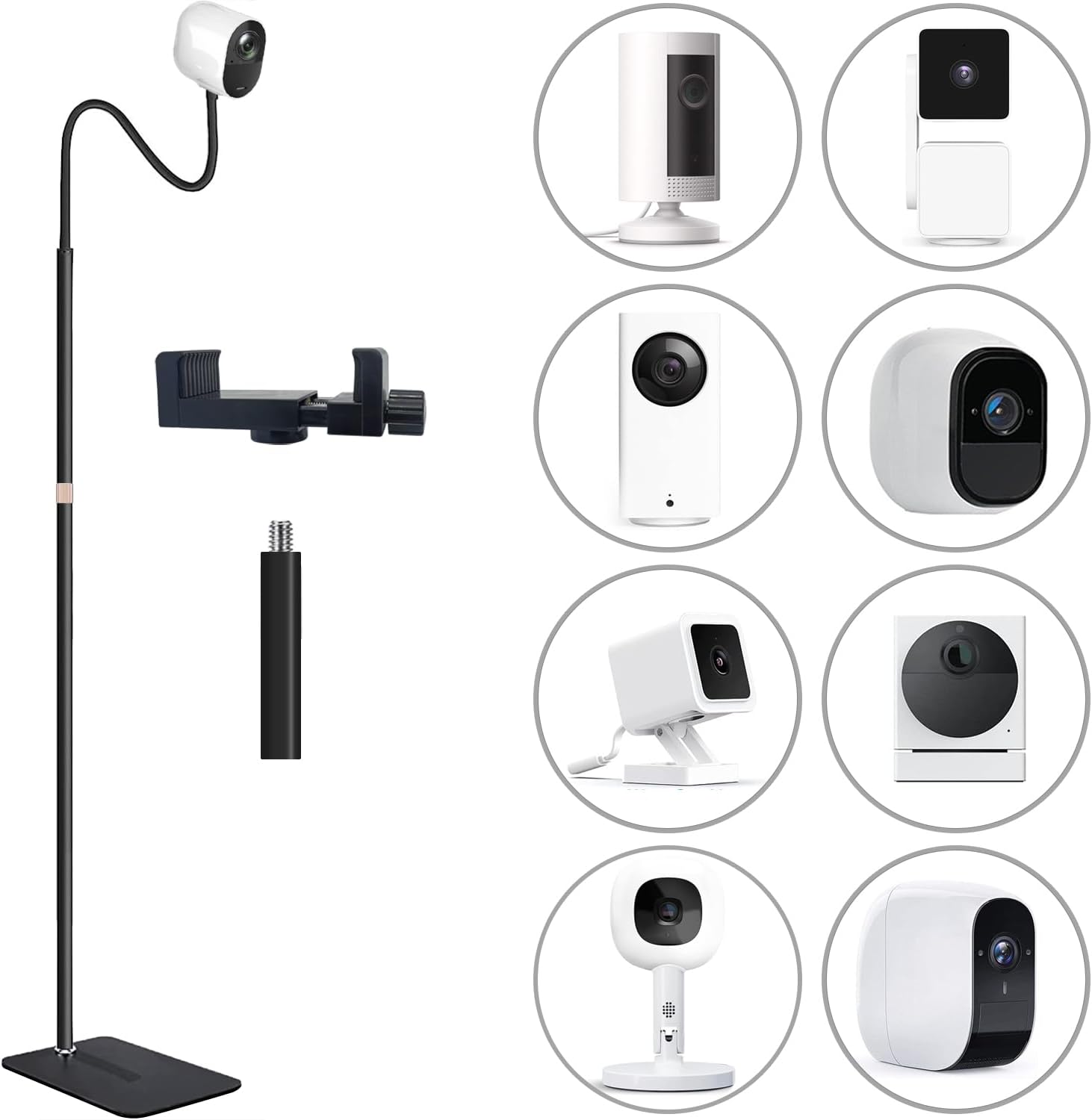 Amazon.com : BFYTN Floor Holder Stand Mount with Clamp for Surveillance ...