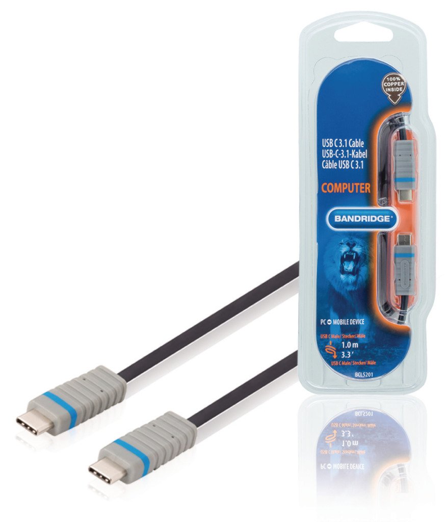 Bandridge USB 31 Cable USB-C Male - USB-C Male 100 M Blue Gen 1 (5 Gbps ...