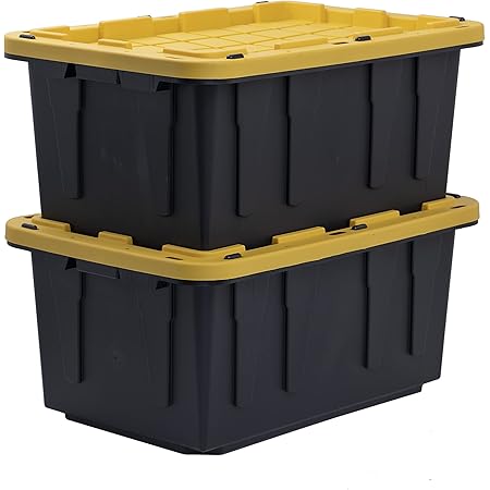 Amazon.com: CX BLACK & YELLOW®, 17-Gallon Heavy Duty Tough Storage ...