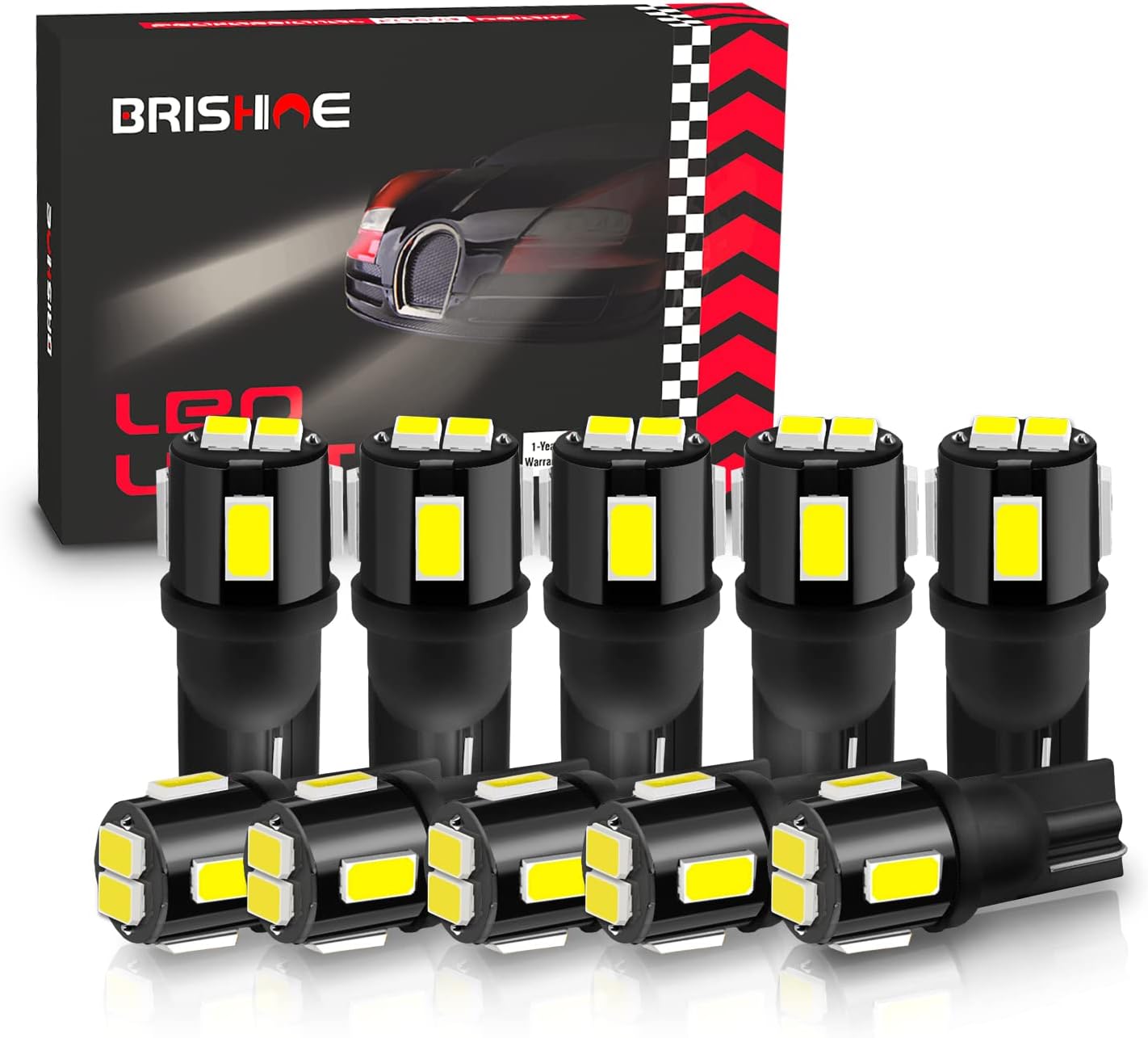 Amazon.com: BRISHINE 194 LED Bulbs Extremely Bright Amber Yellow 5630 ...