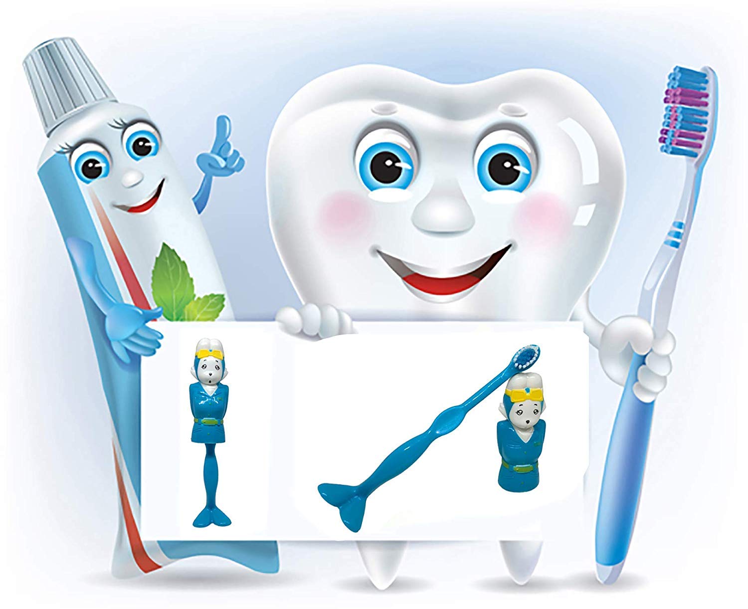 Cartoon Toothbrush And Toothpaste